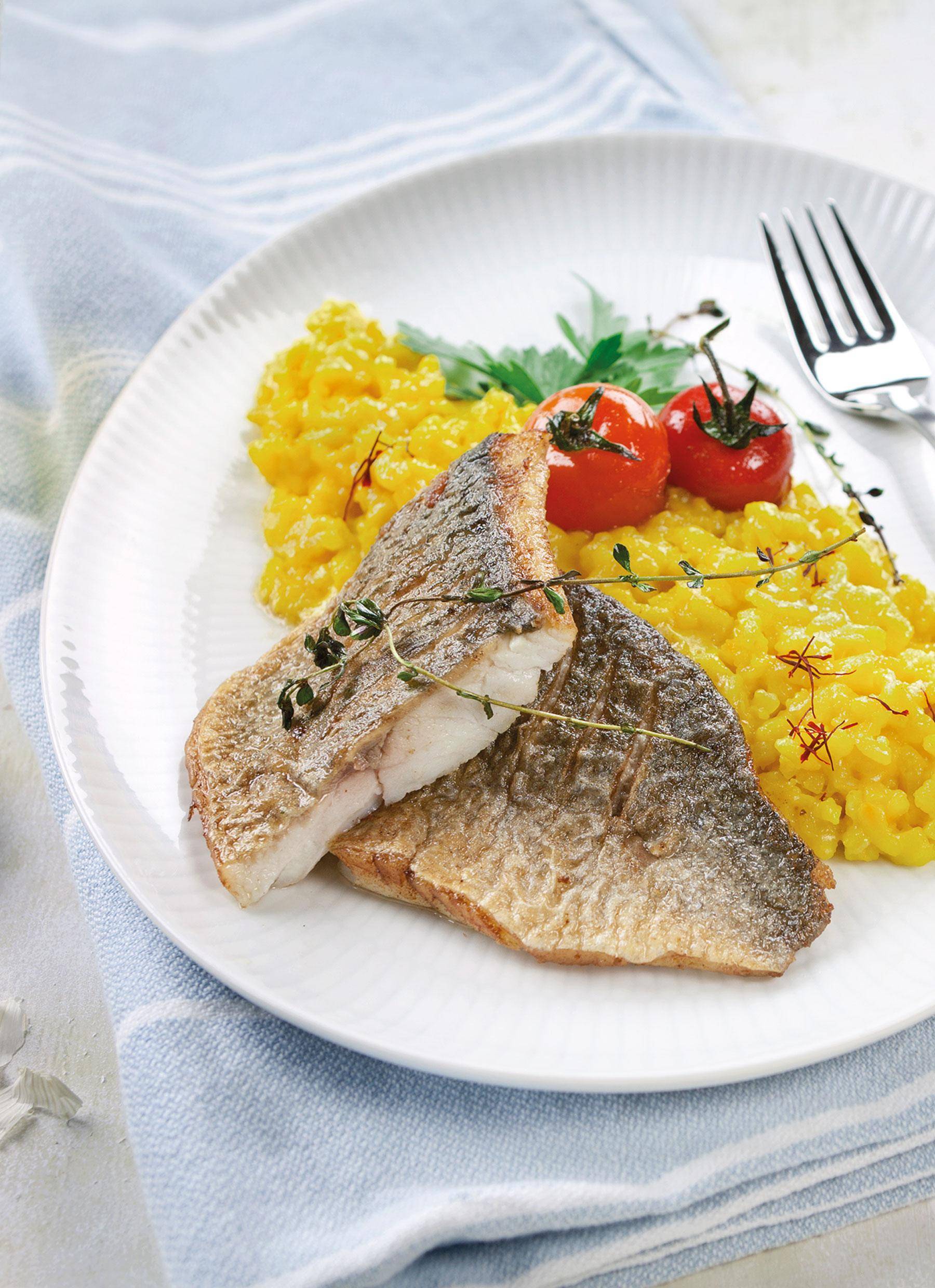 Gebratene Goldbrasse auf Safranrisotto Rezept | Happy Plates